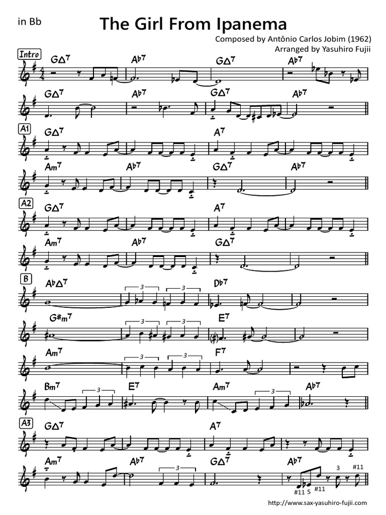 The Girl From Ipanema for Tenor Sax | PDF