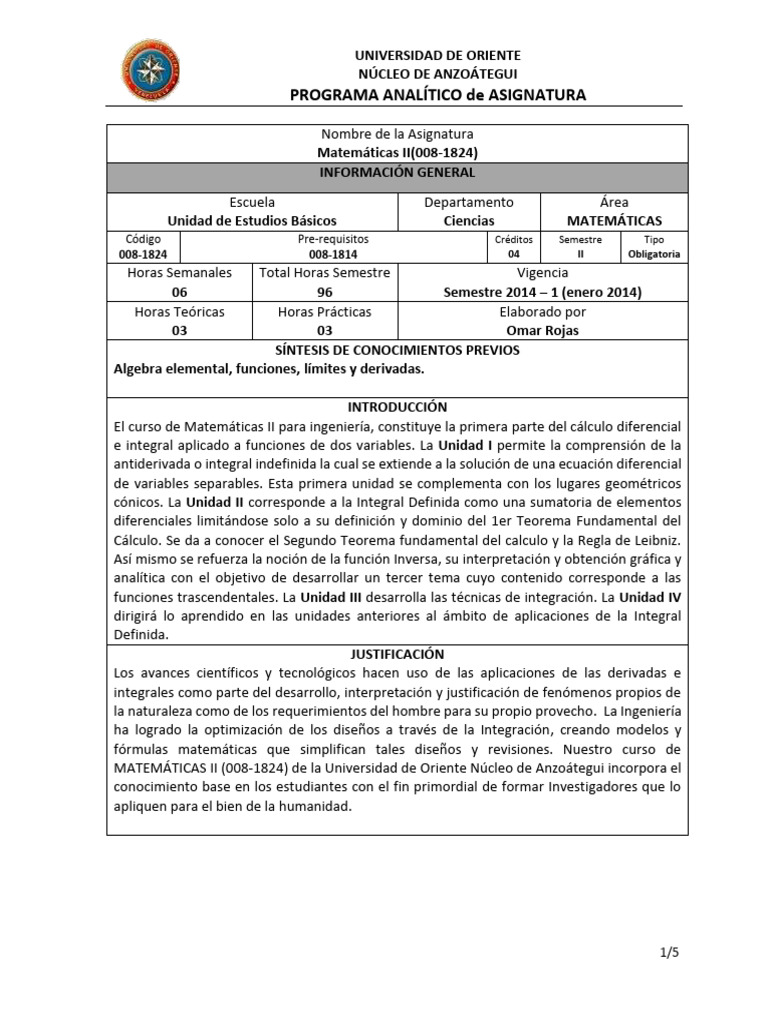 Matematicas Ii | PDF | Integral | Ecuaciones