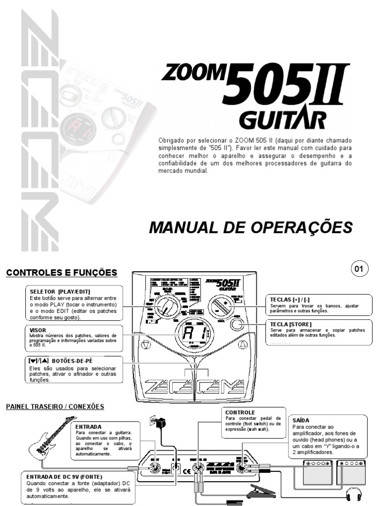 Manual Zoom 505-II | Guitarras | Som