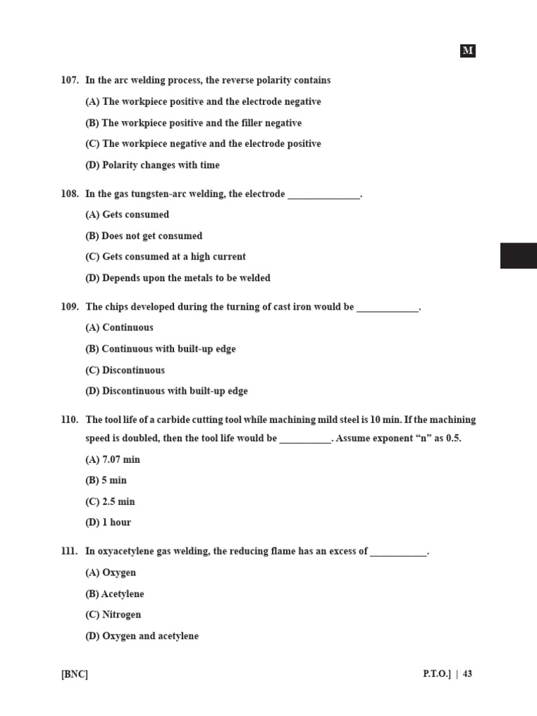 Question Paper 52 202425 QPC - Removed 21 30 | PDF | Machining | Welding