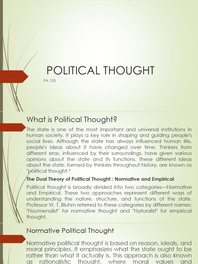 Political Thought | PDF | Political Philosophy | Empiricism