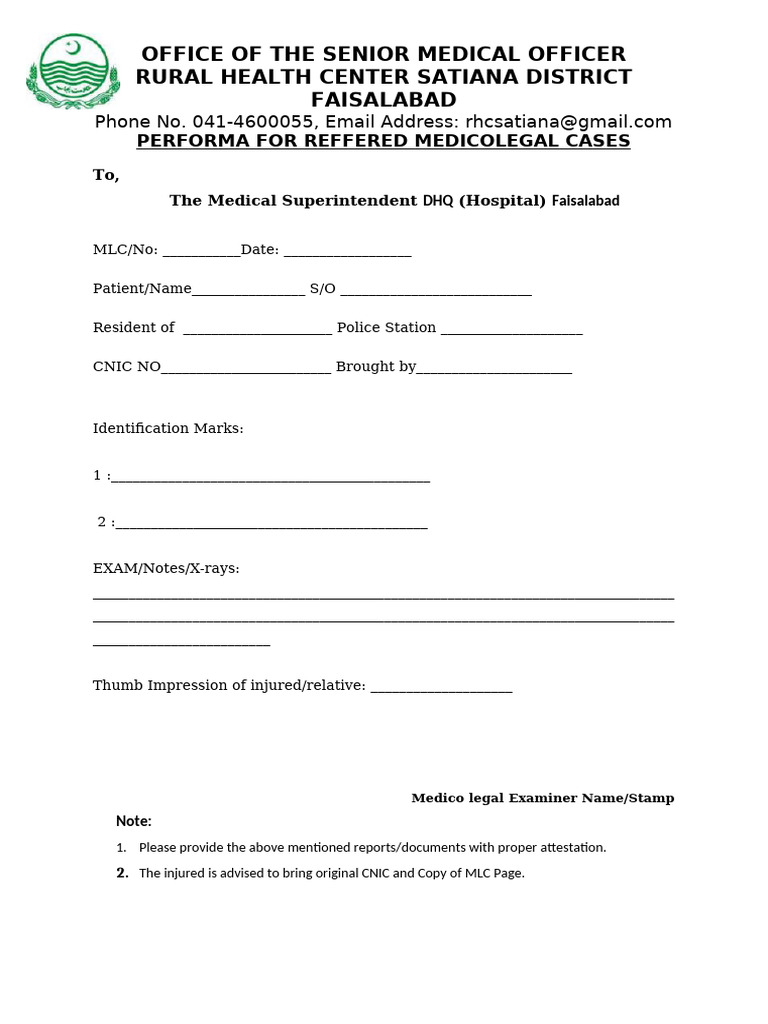 MLC Referral Form A4 Size | PDF