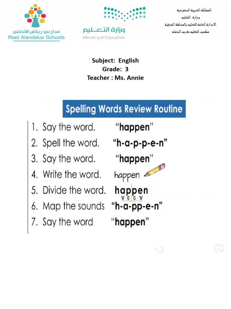 Grade 3 - Spelling Rules | PDF