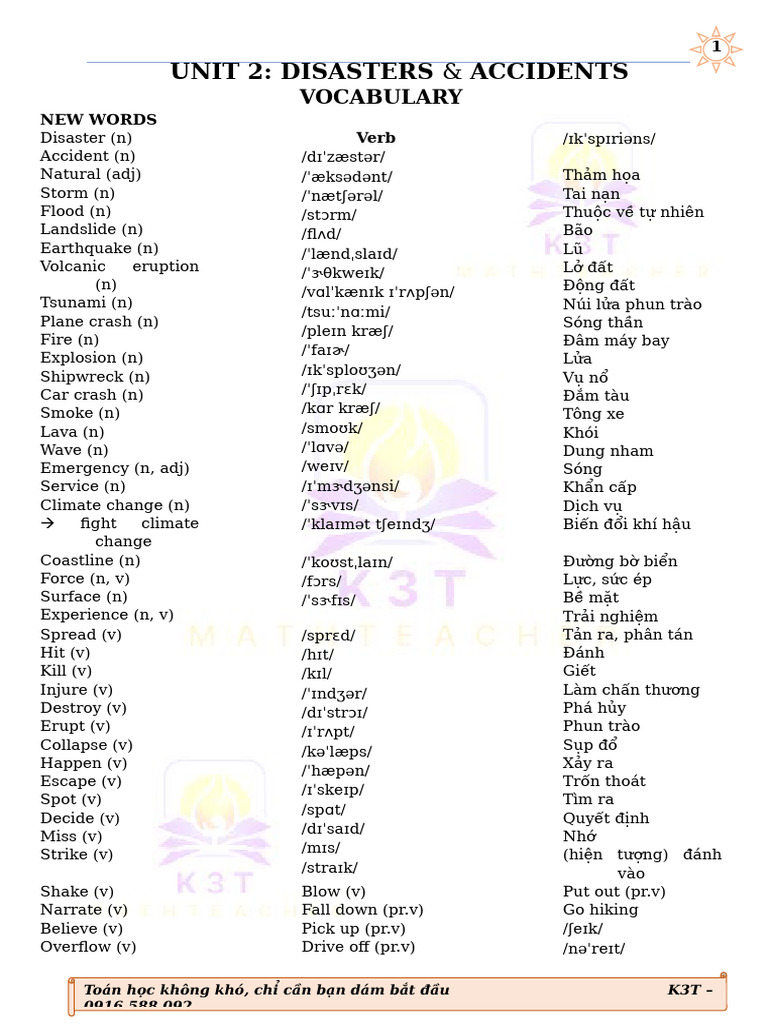 Unit 2 Grade 8 | PDF | Tsunami | Volcano