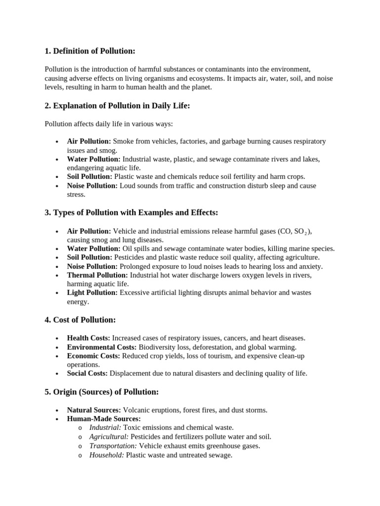 Understanding Pollution: Types and Impacts | PDF | Pollution | Water ...
