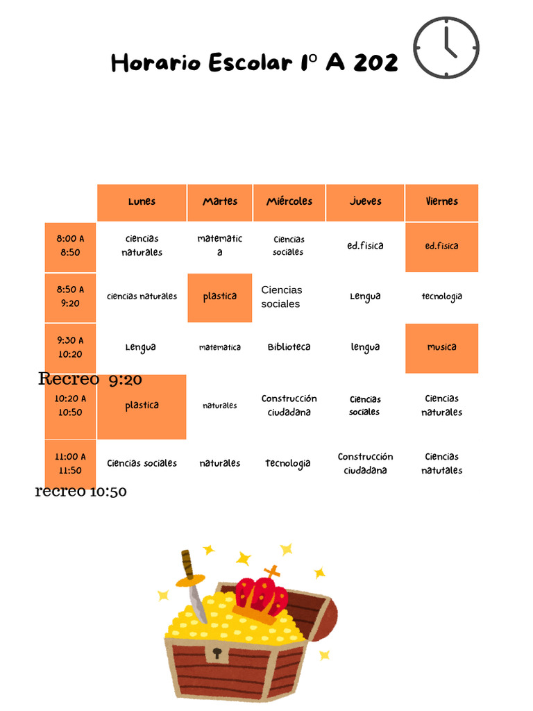 Horario Escolar Pdf