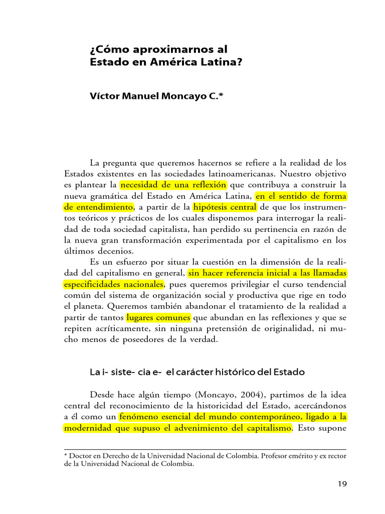 Como Paroximarnos Al Estado en AL Victor Moncayo | PDF | Capitalismo ...