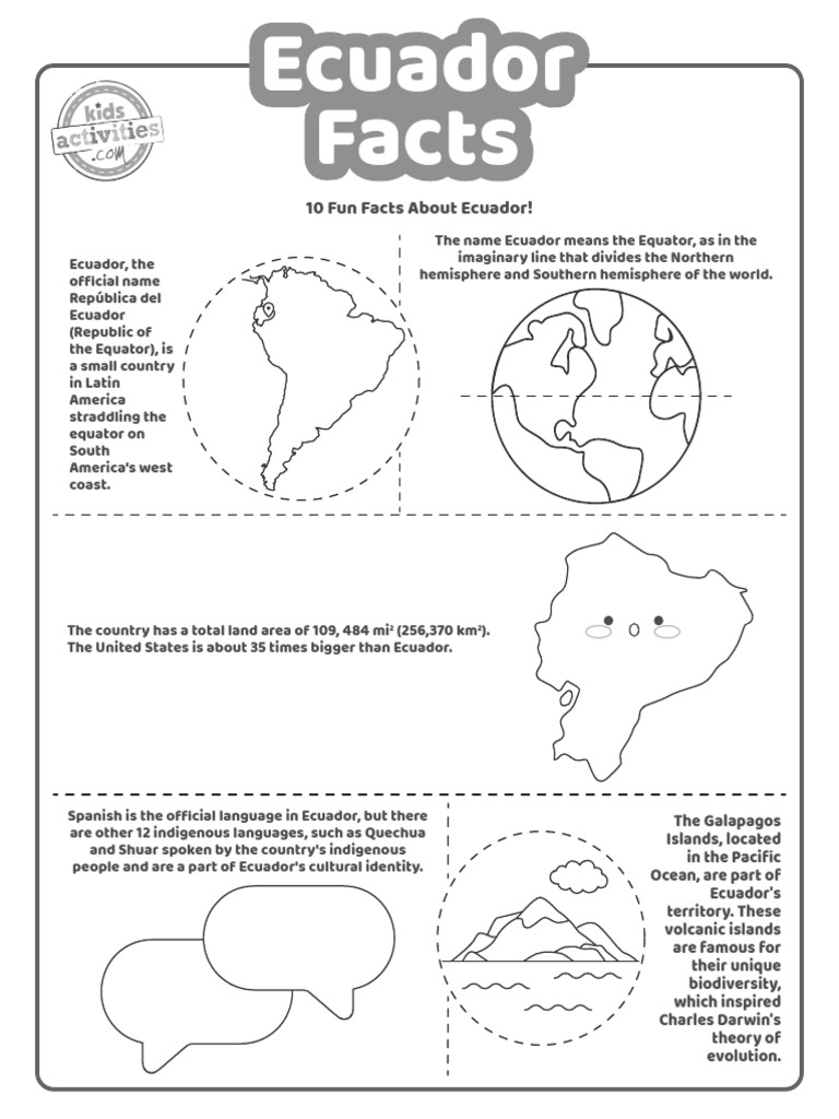 Cool Ecuador Facts Coloring Sheets | PDF | Ecuador | Equator