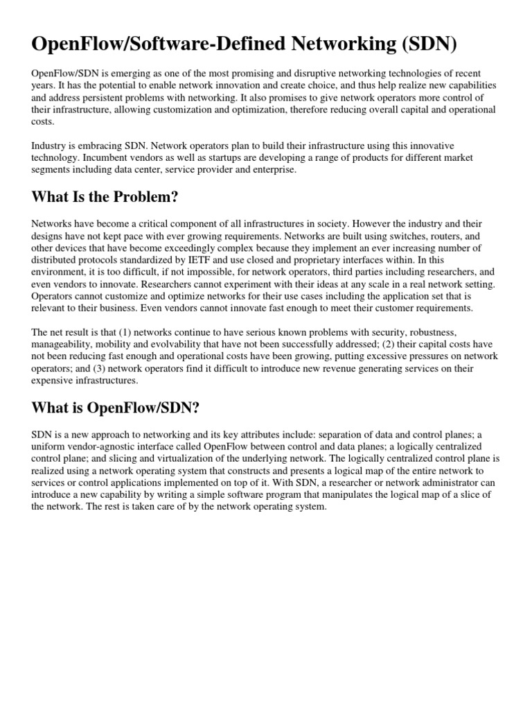Open Flow Info | PDF | Application Programming Interface | Computer Network