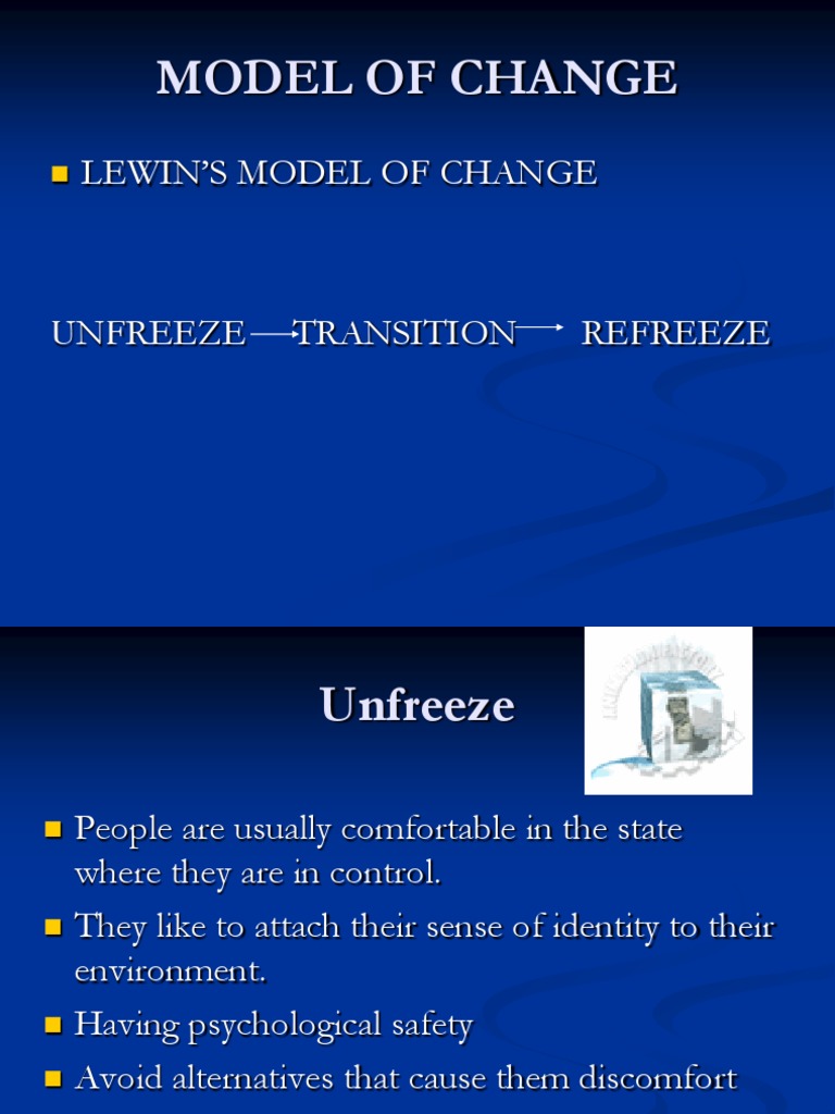 Lewin's Model of Change Explained | PDF | Facilitator | Learning