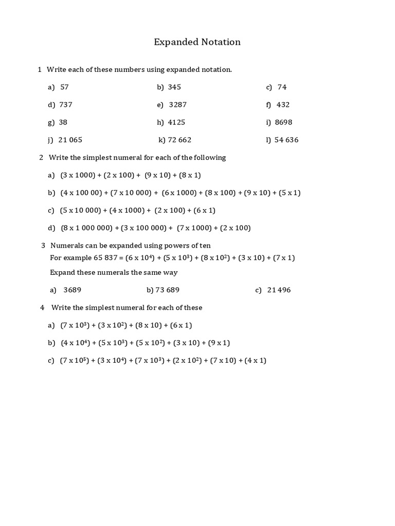 2 Expanded Notation | PDF