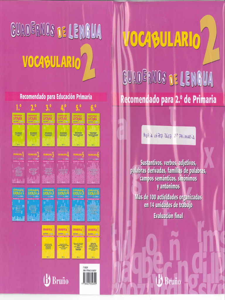 Vocabulario 2, CUADERNOS DE LENGUA, 2º Primaria, EDIT. BRUÑO | PDF
