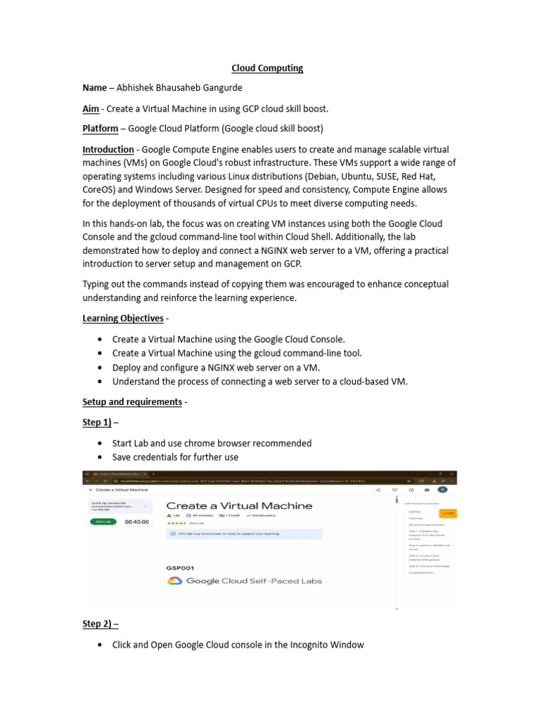 Google GCP Cloud Computing | PDF | Virtual Machine | Cloud Computing