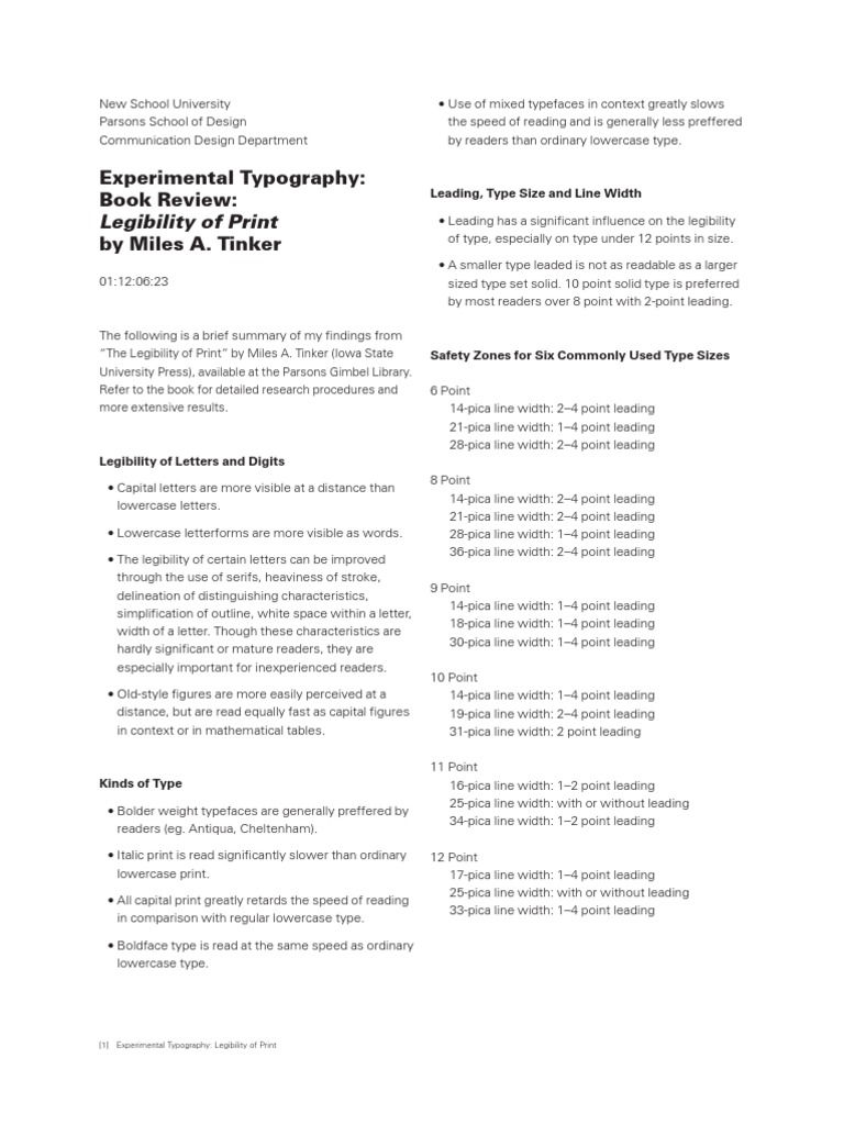 Experimental Typography (Class) : Book Review: Legibility of Print by ...