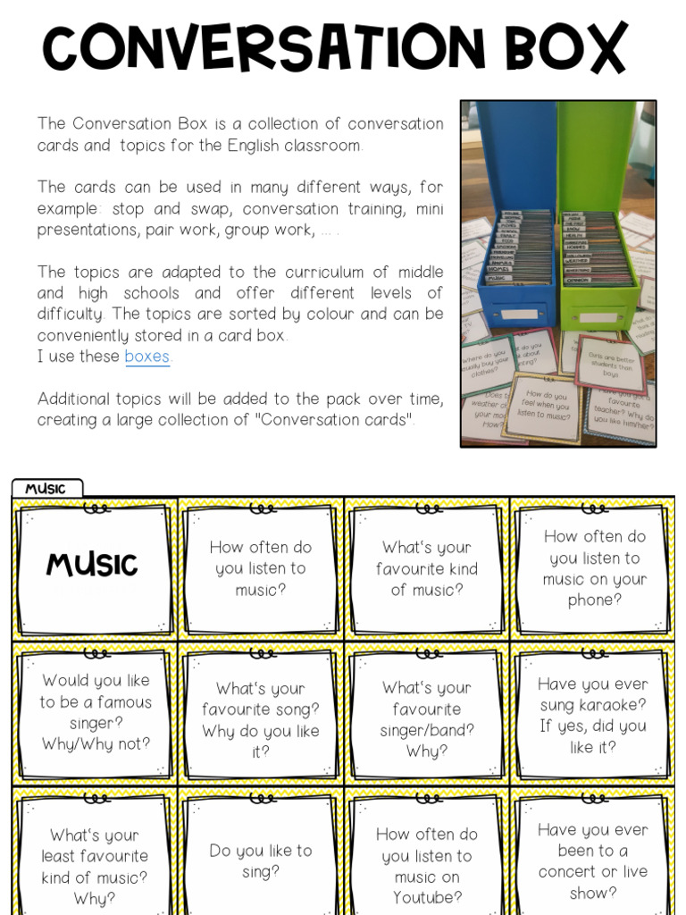 Conversation Cards | PDF | Lunch