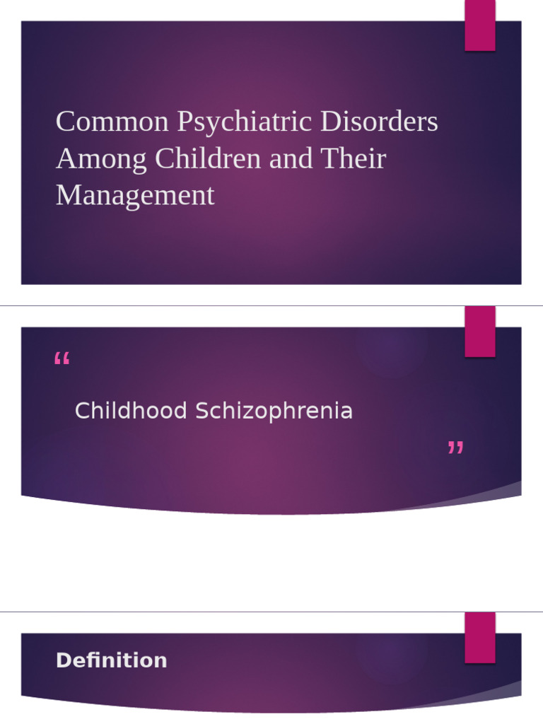 Managing Common Childhood Psychiatric Disorders | PDF | Schizophrenia ...