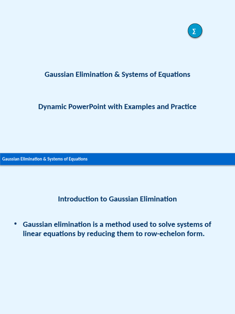 Gaussian Elimination Explained with Examples | PDF | Matrix ...