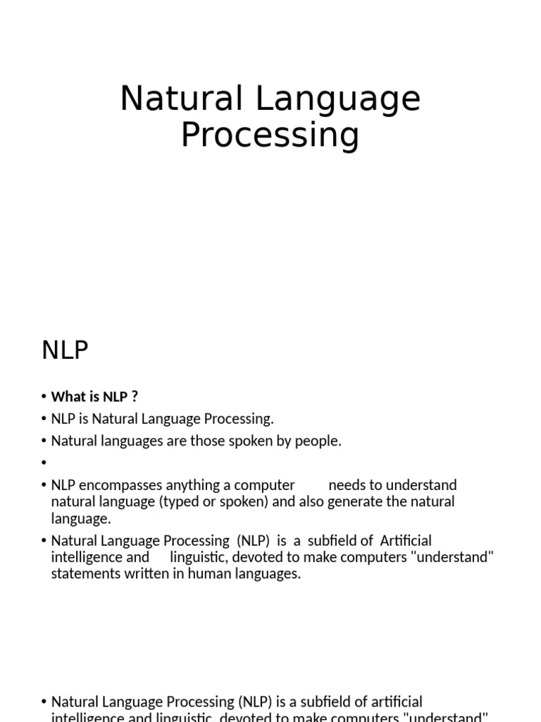 Natural Language Processing | PDF