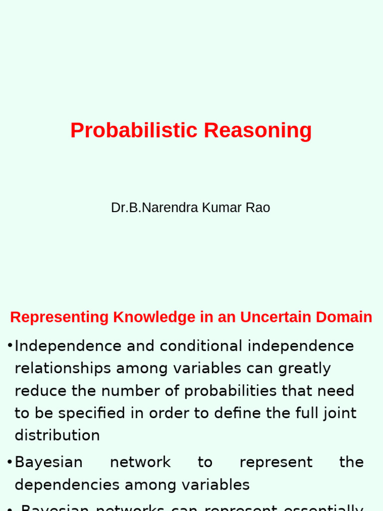 Probabilistic Reasoning | PDF | Bayesian Network | Probability Theory