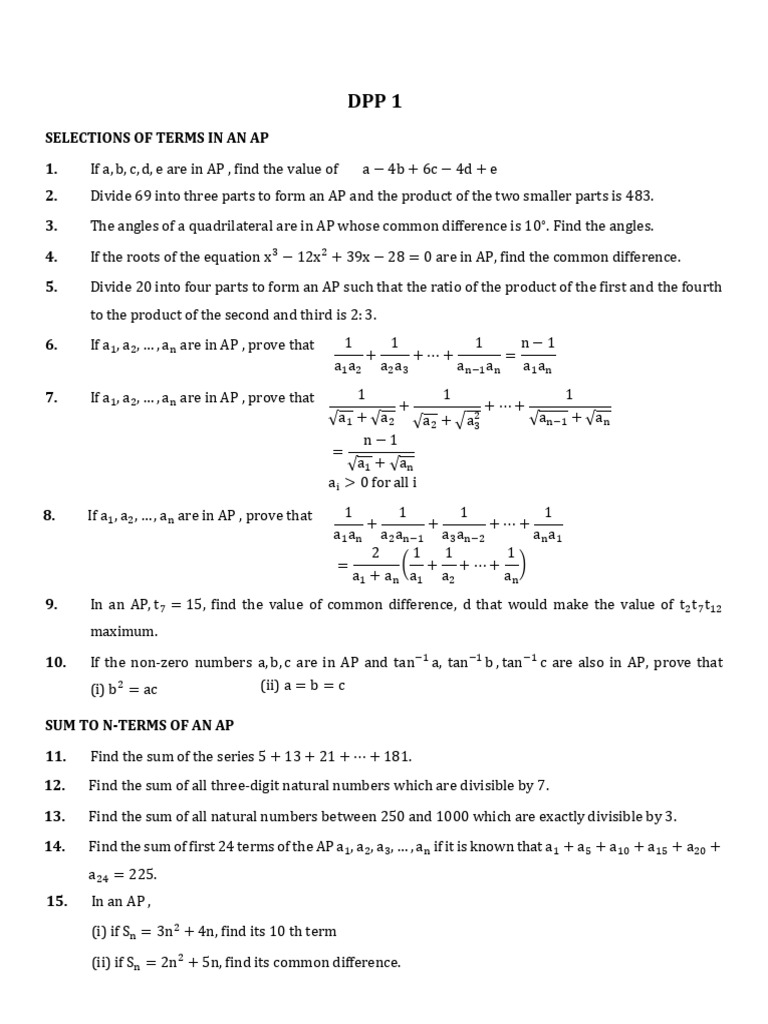 DPP - 01 - Progression & Series | PDF | Chess | Chess Theory