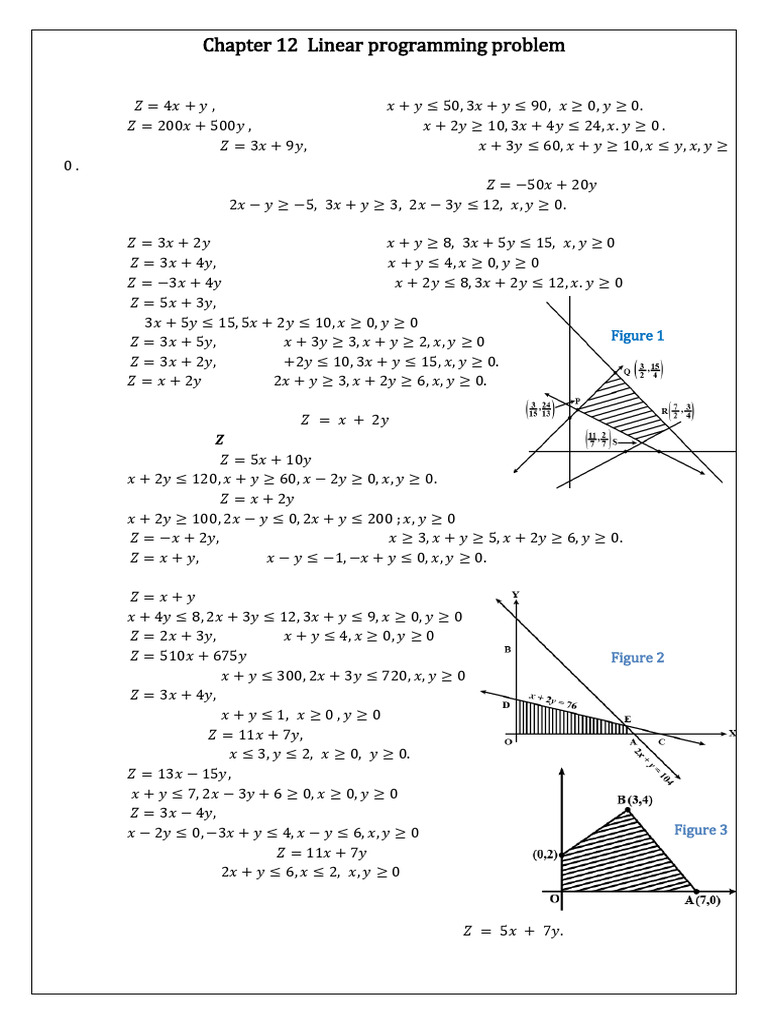 Grade 12 Chapter 12 Linear Programming Problem | PDF | Linear Programming | Mathematical ...