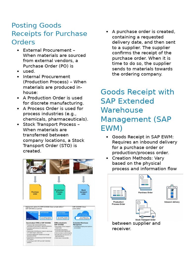 Posting Goods Receipts For Purchase Orders | PDF