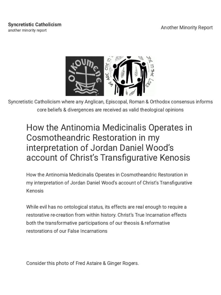 How The Antinomia Medicinalis Operates in Cosmotheandric Restora | PDF ...