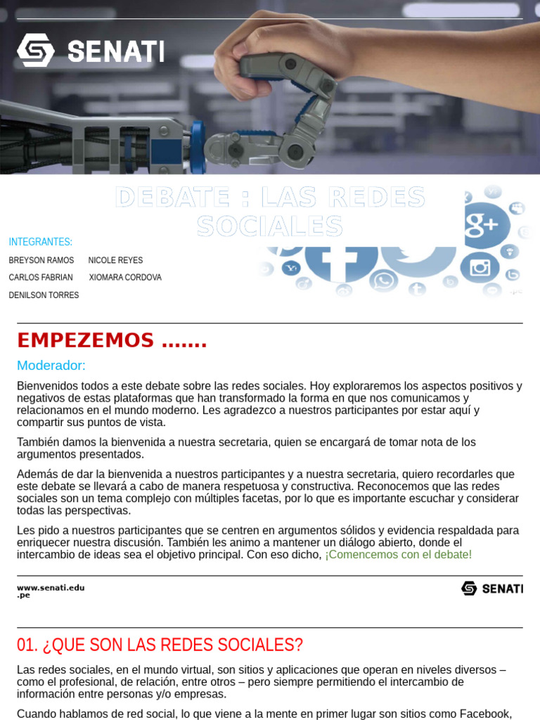 Debate - Redes Sociales | PDF | Redes sociales | Cultura popular y ...