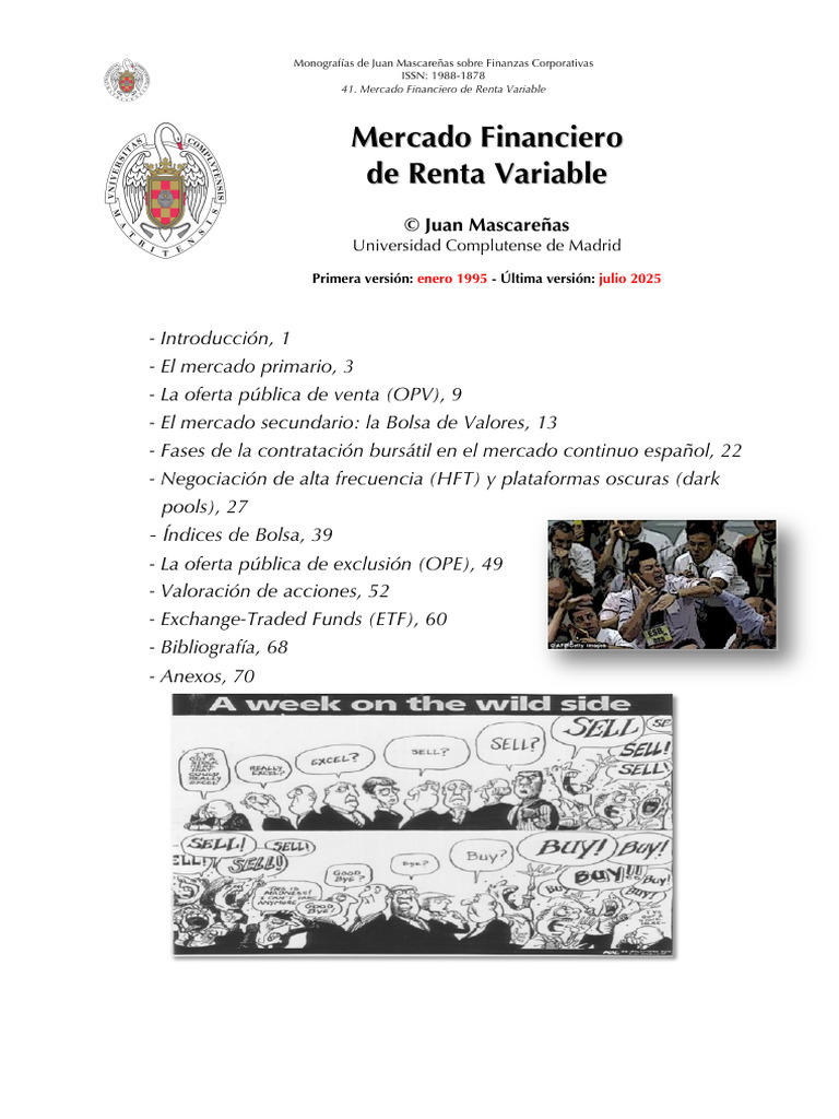 Mercado Financiero de Renta Variable | PDF | Bolsa | Compartir (Finanzas)