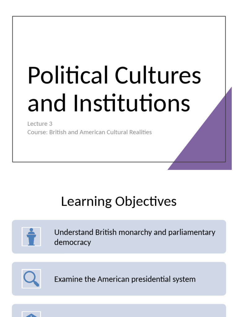 Lecture3 Political Cultures Full | PDF | Democracy | Political Ideologies
