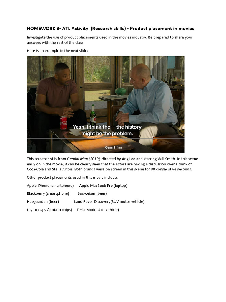 Product Placement in Movies Analysis | PDF
