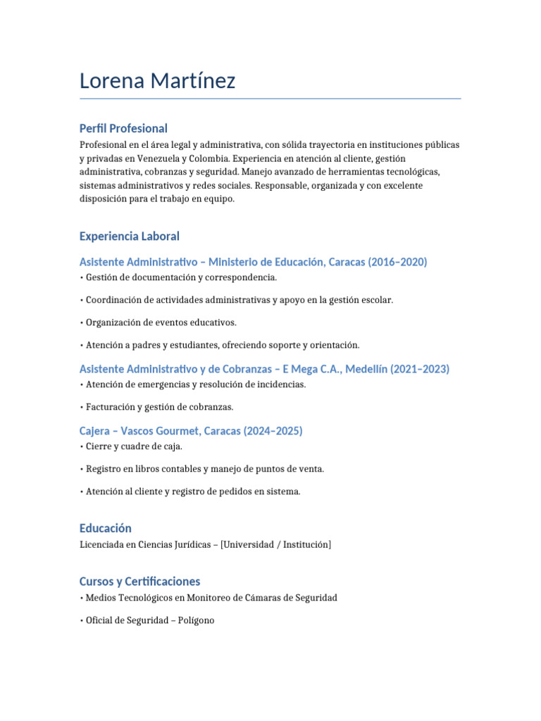 CV Lorena Martinez ATS | PDF