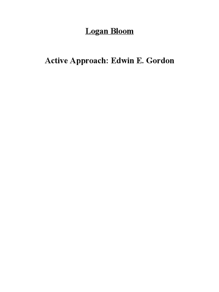 Gordon Approach | PDF | Music Education | Music Theory