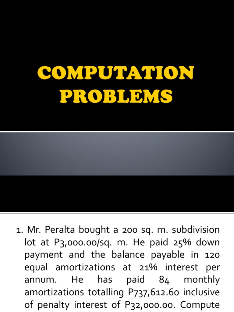 Computation Problems | PDF | Mortgage Loan | Taxes