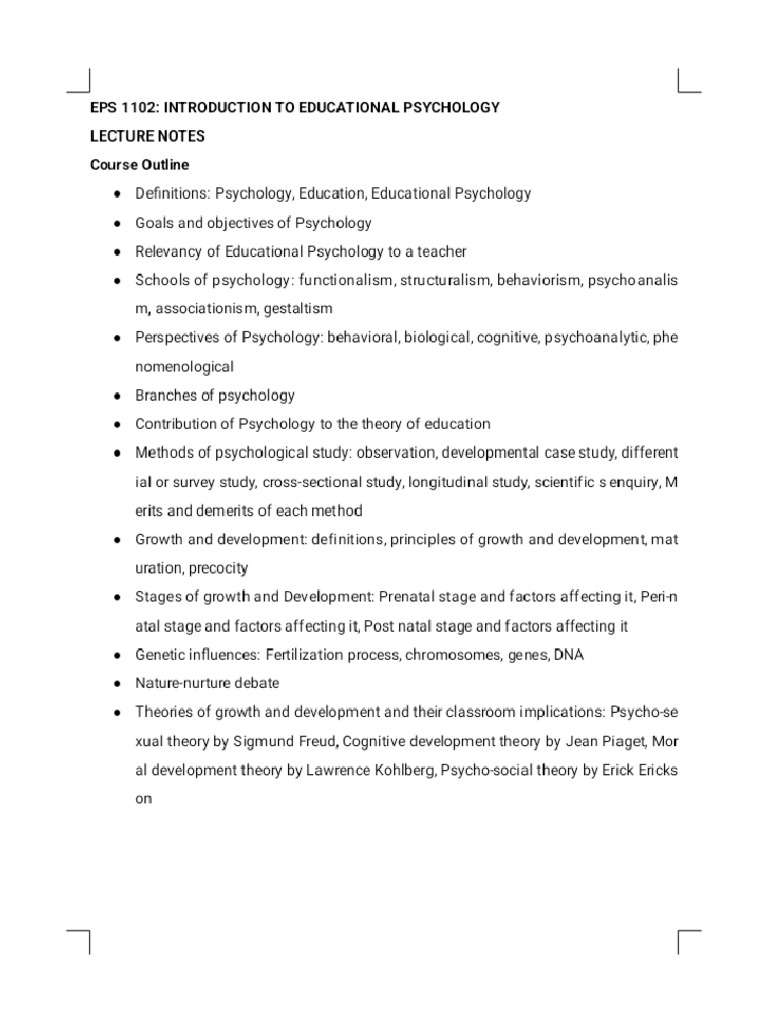 2025-2026. INTRODUCTION TO EDUCATIONAL PSYCHOLOGY NOTES - Phoenix (1 ...