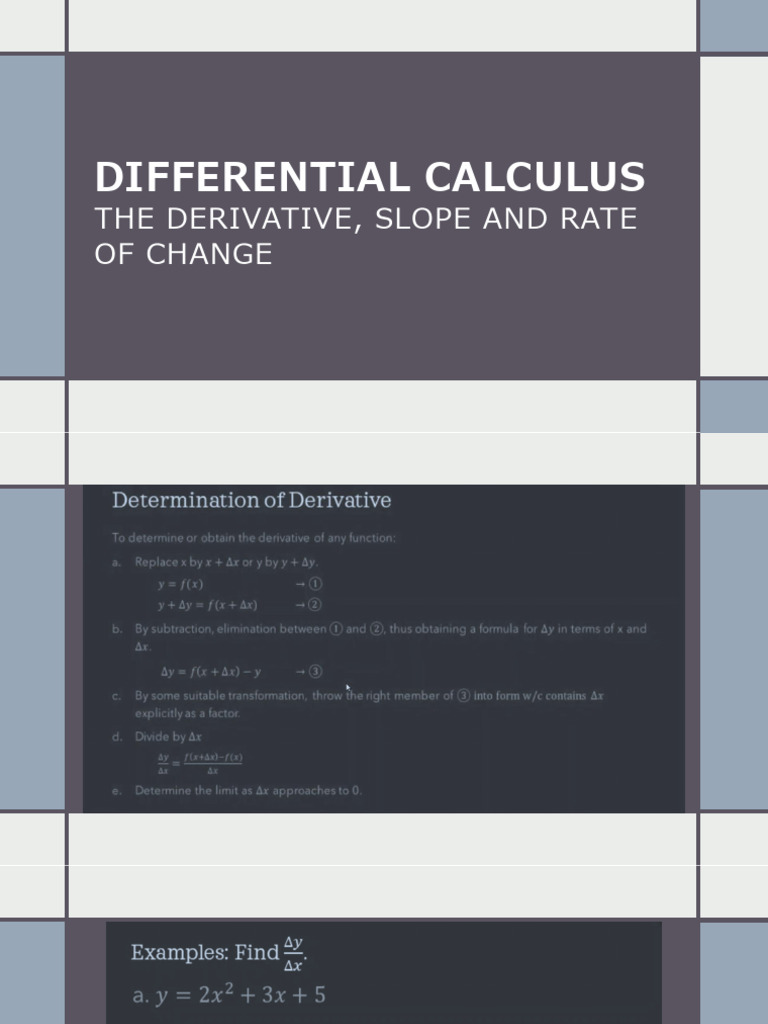 L03 The Derivative Slope and Rate of Change | PDF