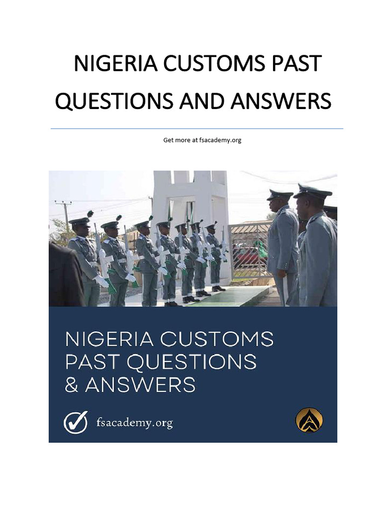 Nigeria Customs Past Questions Guide | PDF | Cargo | Nigeria