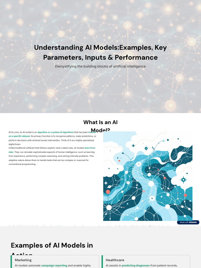Understanding-AI-Models-Examples-Key-Parameters-Inputs-and-Performance.pptx | PDF | Artificial ...