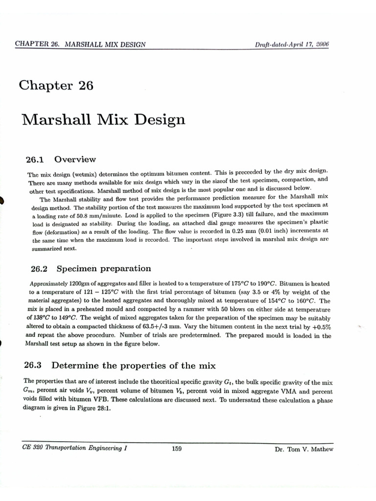 Marshall Mix Design | PDF