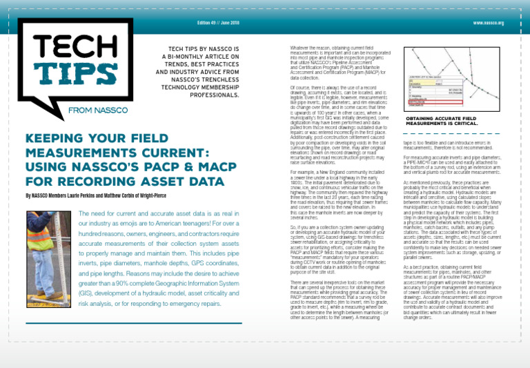 NASSCO TechTipsJune2018 | PDF | Sanitary Sewer | Geographic Information ...