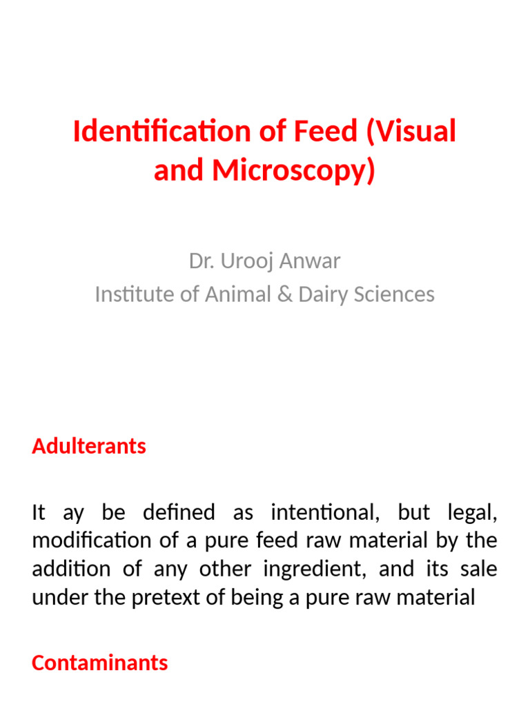 Feed Quality Assessment via Microscopy | PDF | Hay | Microscopy