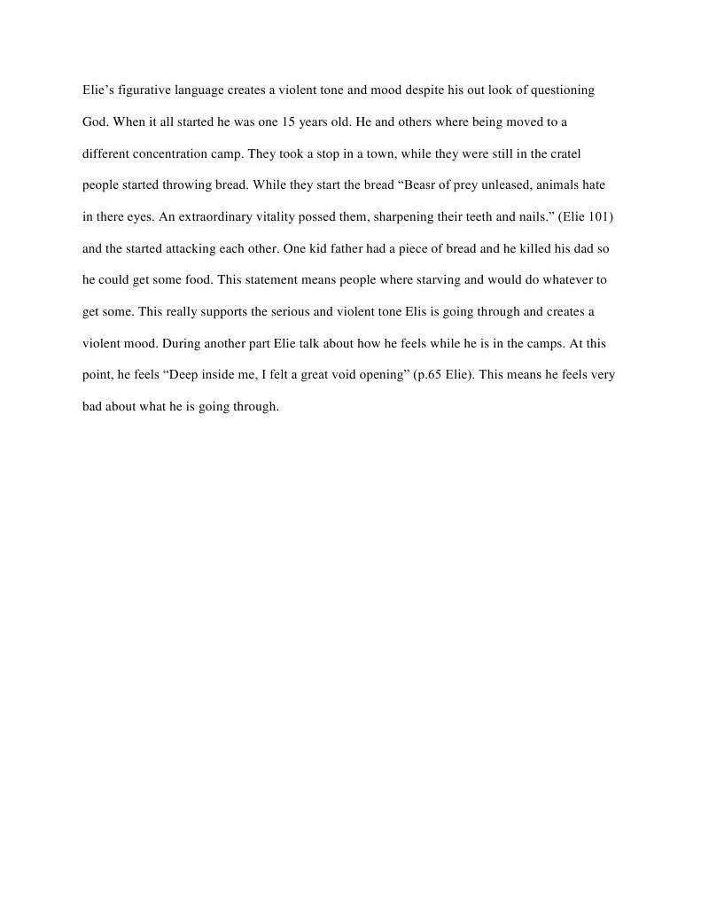 Figurative Language in Elie Wiesel's Night | PDF