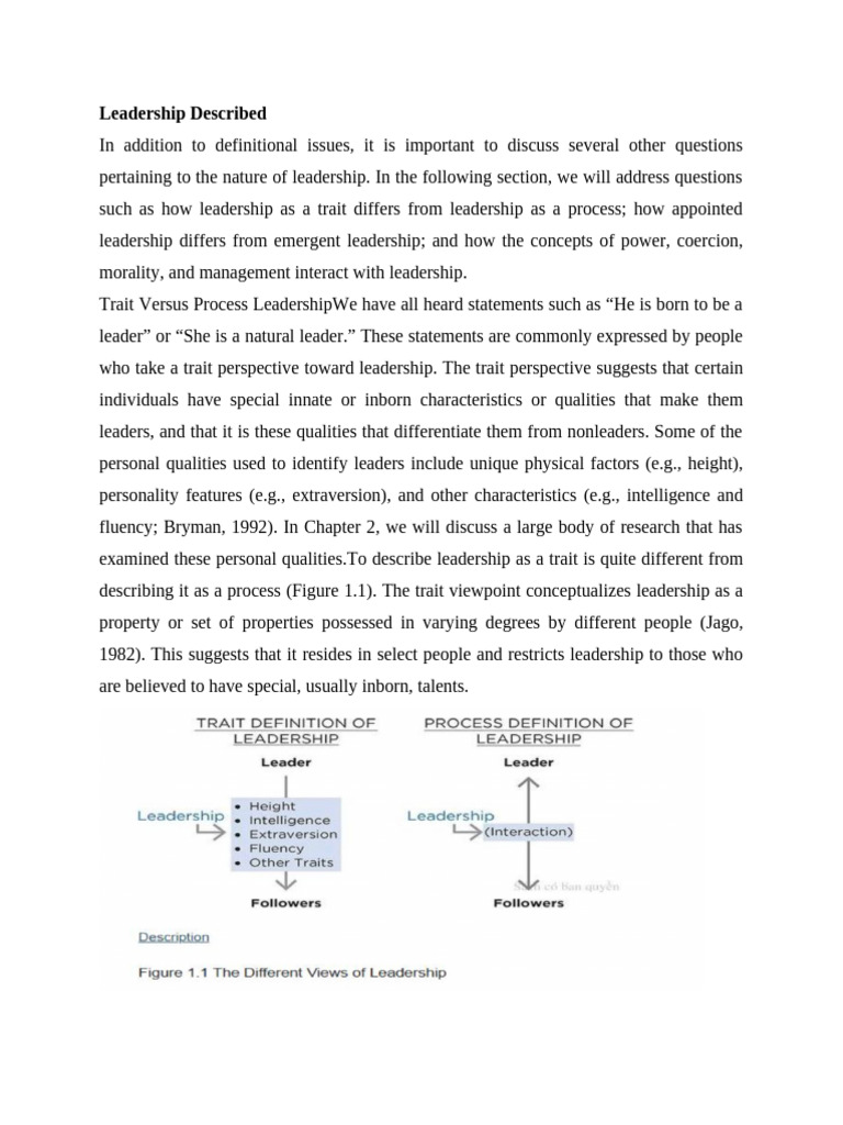 Understanding Leadership Traits and Processes | PDF | Leadership ...