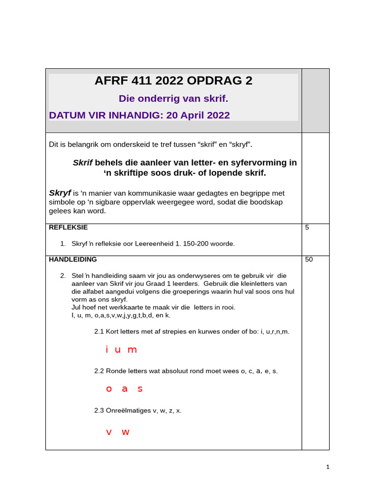 Afrf 411 Opdrag 2 2022 Skrif | PDF