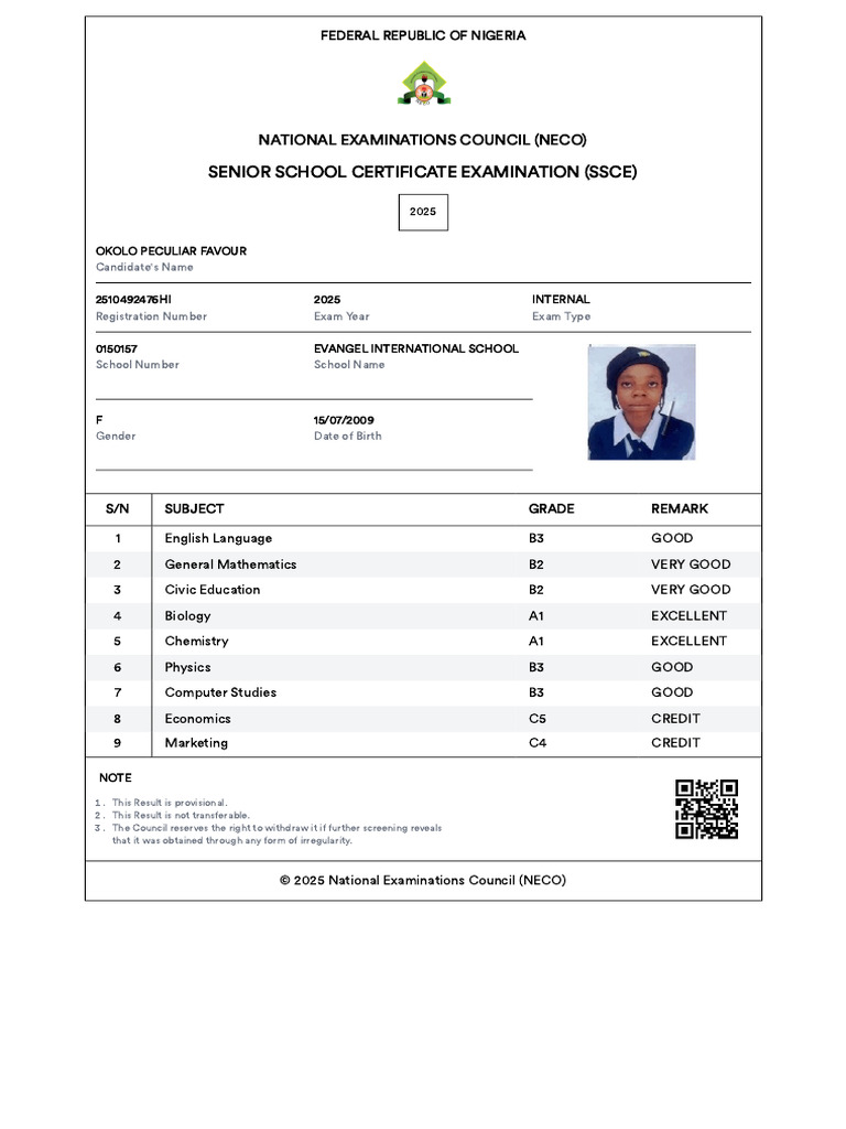 Senior School Certificate Examination (Ssce) : National Examinations ...