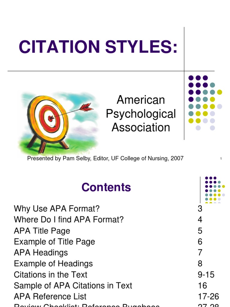 APA Citation Style Guide for Nursing | PDF | American Psychological ...