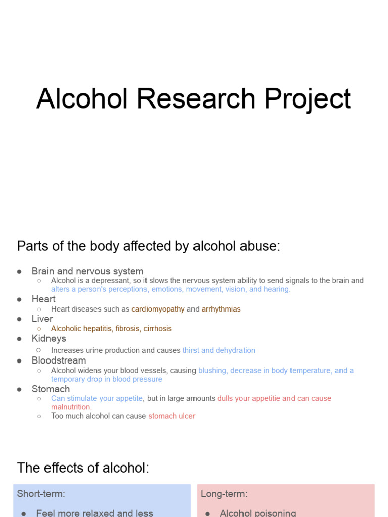 Effects of Alcohol on the Body | PDF | Alcoholism | Alcohol Intoxication