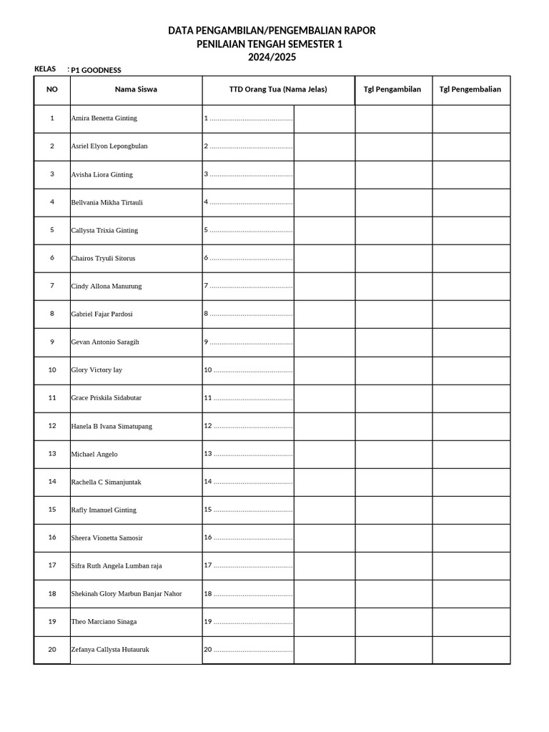 Tanda Terima Pengambilan Raport | PDF