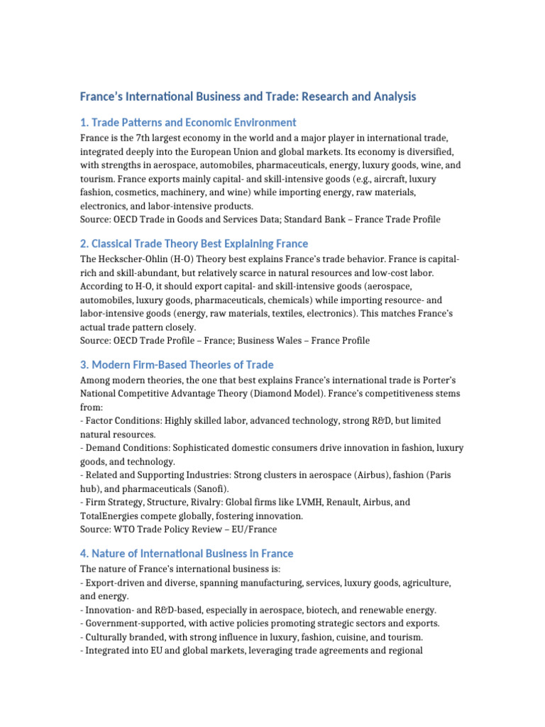 France's International Trade Insights | PDF | International Trade | France