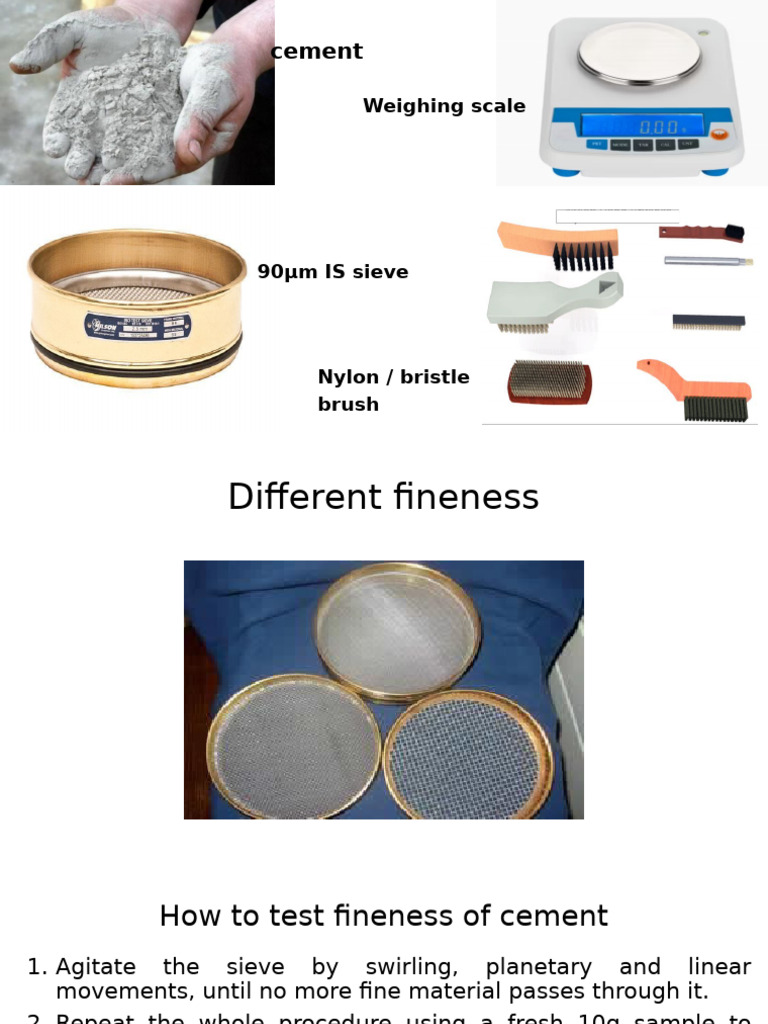 Fineness Testing Method for Cement | PDF